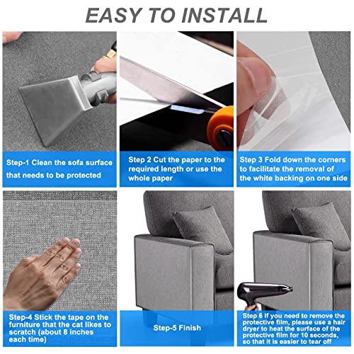 Furniture Protectors from Cats Couch Corner Protector for Anti Cats Scratch Protectors Deterrent for Furniture Tape XL - 8 Pack