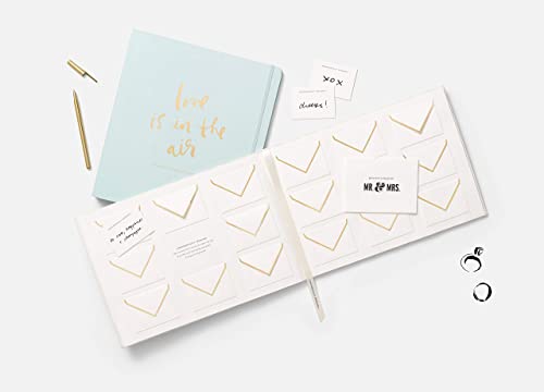Kate Spade New York Wedding Guest Book, Bridal Journal Includes 17 Lined Pages, 35 Blank Cards and Envelopes, and Ceremony Sign, Gold Dots