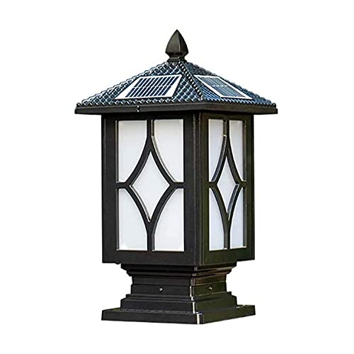 KLFJFD Solar Lights Outdoor,IP65 Waterproof Antique Lawn Lights LED Two-Color Light Exterior Post Pillar Lights Fixture,for Home Garden