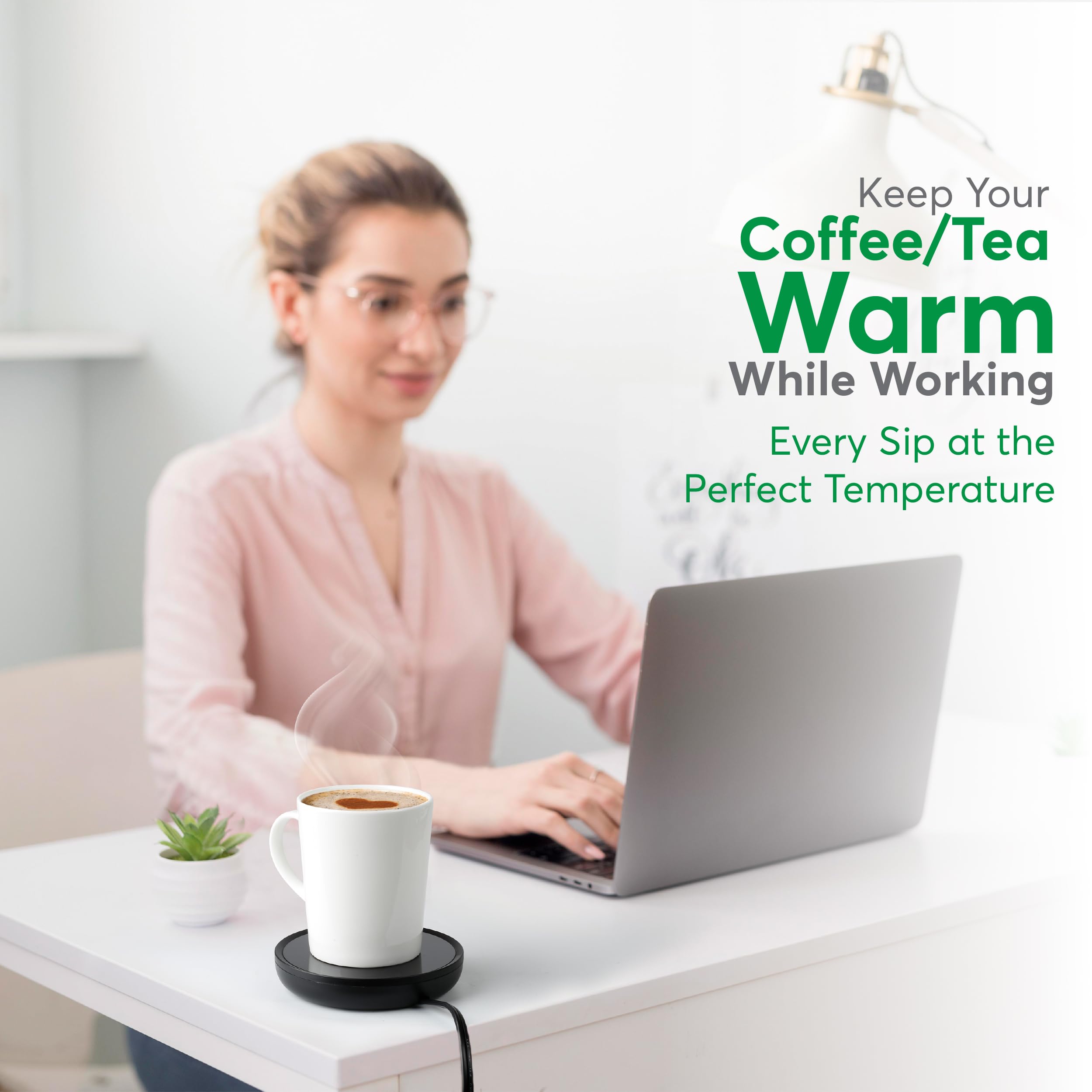 Coffee Mug Warmer - Compact Coffee Cup Warmer for Desk with Auto On/Off - Multipurpose Electric Candle Warmer Plate & Coffee Warmer for Desk, Durable, Safety Auto-Shutoff - Perfect for Home & Office