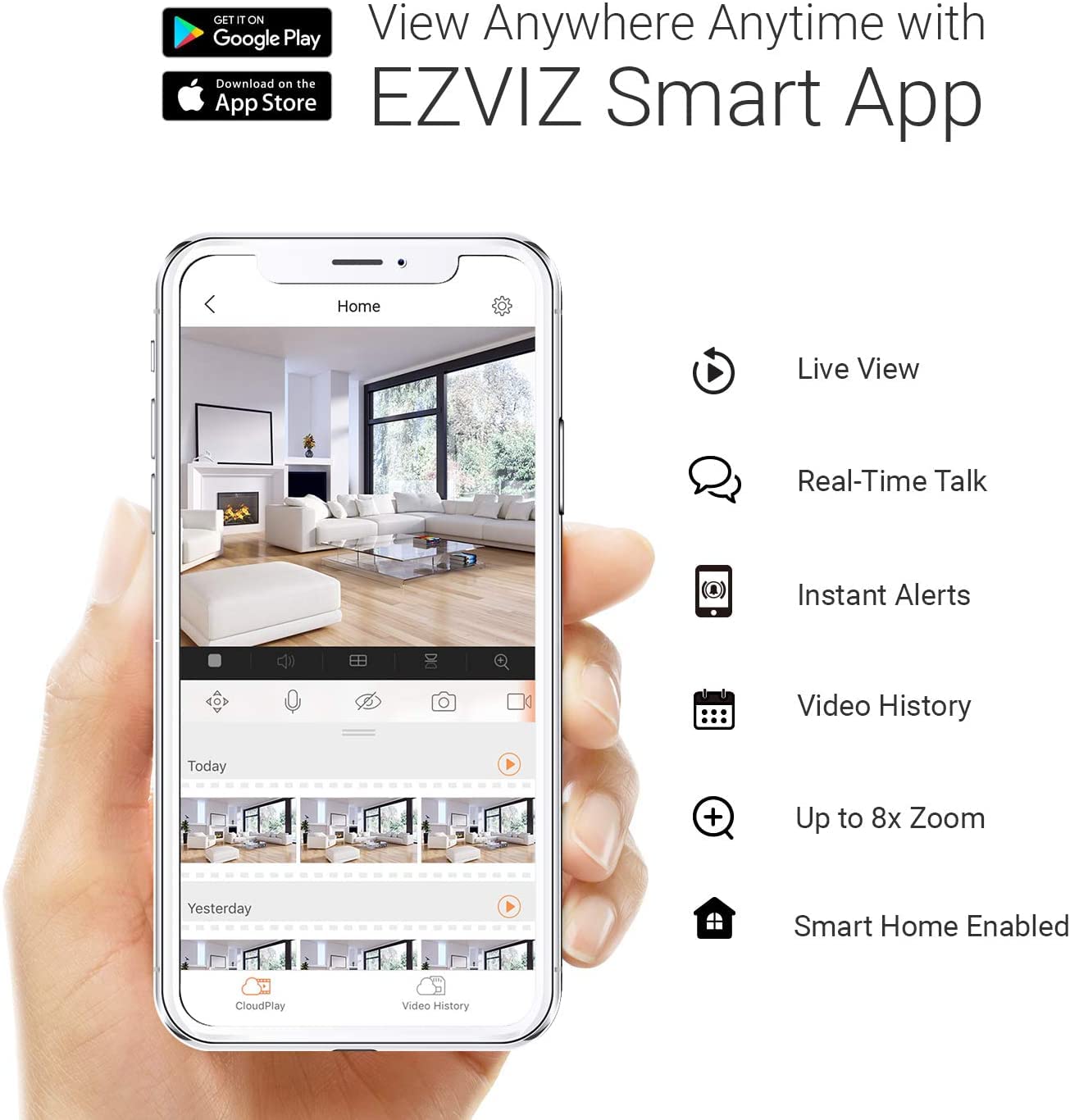 EZVIZ Video Doorbell Camera, 2.4Ghz/5Ghz Wi-Fi 1080P Wired Security Camera with AI-Human Detection, 2-Way Talk, Existing Wiring Required | DB1C