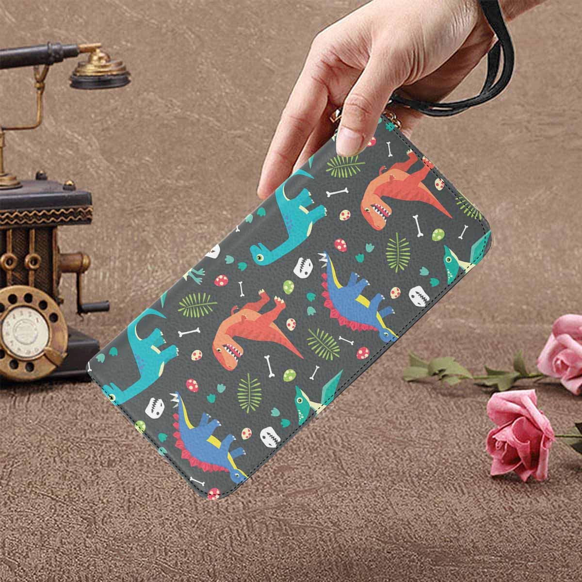 InterestPrint Women's Baby Dinosaur Continental Wallet