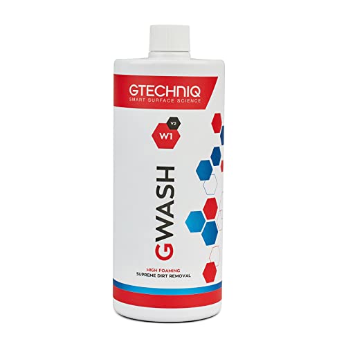 Gtechniq - W1 GWash - High Foam Content, Maximum Gloss Retention, Tough On Dirt and Grime, High Slickness Lubrication - Breaks Down Residue, Works Great in Foam Cannons (500 milliliters)