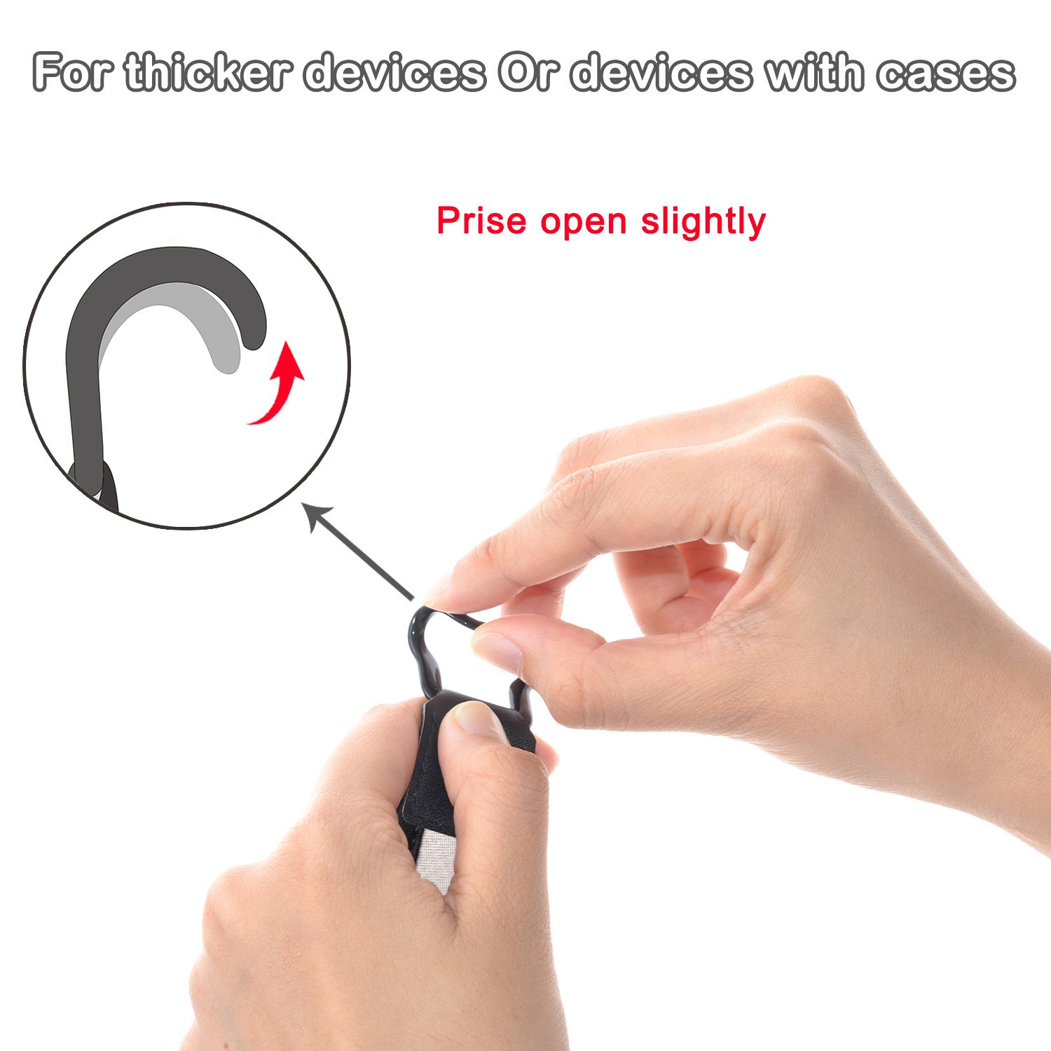 TFY Security Hand Strap Holder Finger Grip for Tablets -Compatible with iPad Air/iPad Pro 9.7Inch / Samsung Galaxy Tab 10.1Inch / Tab 4 10.1Inch / Tab Pro 10.1Inch / Tab S 10.5 (Black)