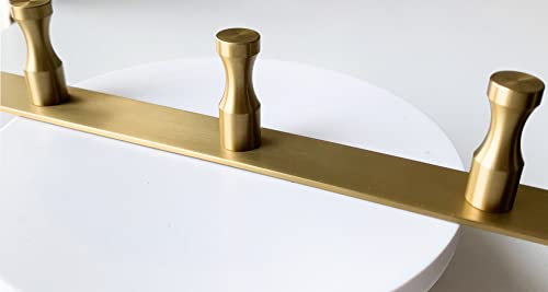 Estrend Key Holder for Wall Bronze Coat Rack Wall Mount Towel Racks for Bathroom Stainless Steel Brushed Gold Coat Rack with 5 Hooks, 15" - for Entryway, Living Room, Hotel