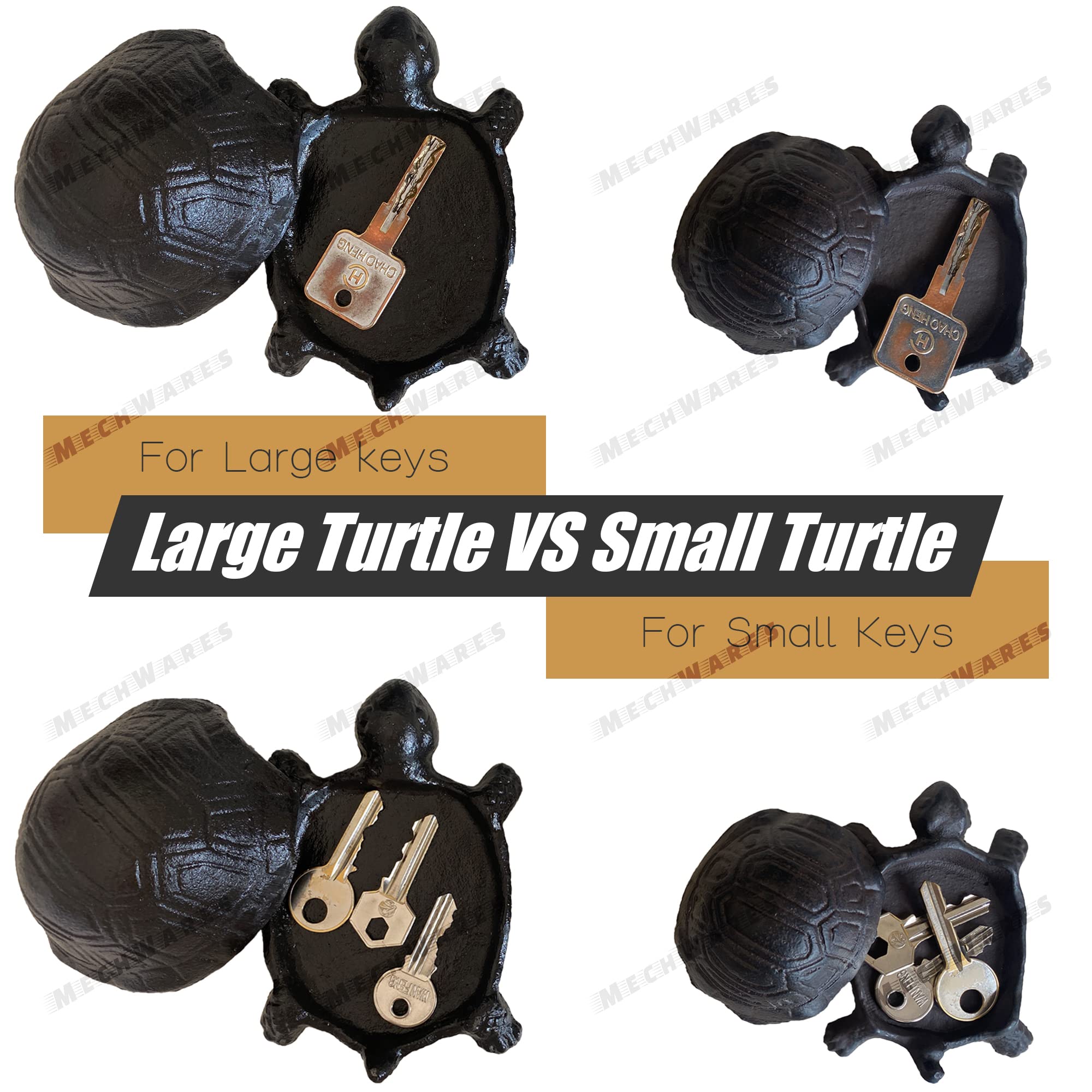 MechWares β Animal Style Cast Iron Key Hider- Hidden Key Holder for Outdoor and Indoor -Room Decoration- Garden Accessory- for Key | Ear Studs | Ring | Paper Clip- 1 Pcs (Turtle-Small)