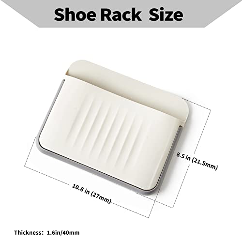 ESUDNT RV Shoe Storage Wall Mounted Shoe Rack Hanging Shoe Organizer Hanger for Door, Camper,5th wheel, Trailer (2 Pack, Creamy-white, Double Layer)