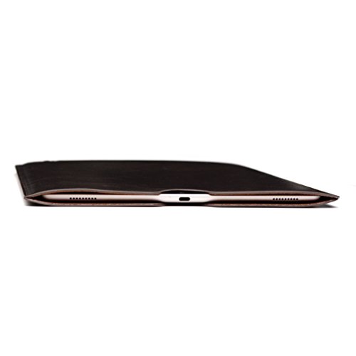 Dockem Executive Sleeve for iPad Pro 12.9 (2015 & 2017): Premium Dark Brown Synthetic/Vegan Leather Lined with Soft Microfiber Felt: Slim, Simple, Slip-on Tablet Case