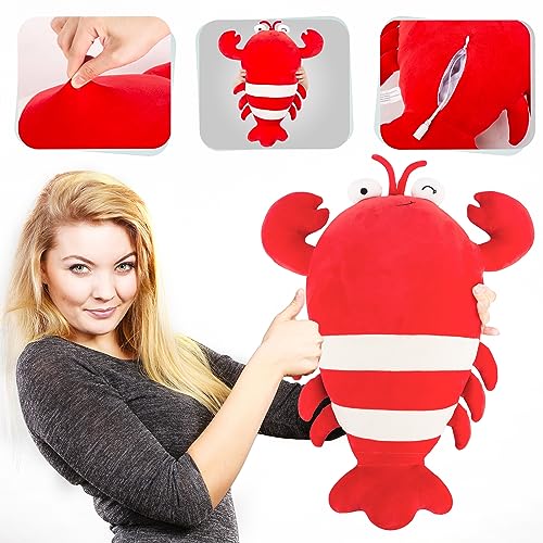 Cozy Plush Heating Pad for Menstrual Cramps & Neck Shoulder Pain Relief - Adorable USB-Powered 21'' Lobster Design, Gift for Daughter, Girlfriend, or Wife