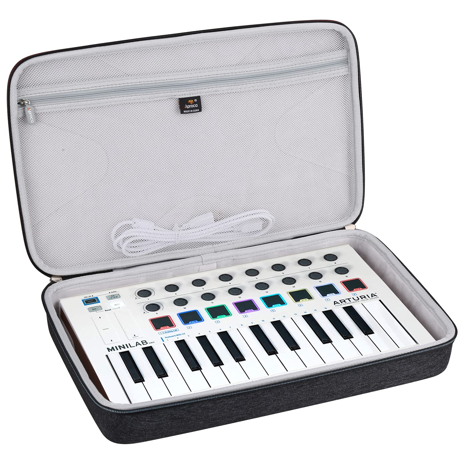 Aproca Hard Travel Storage Carrying Case, for Arturia MiniLab MkII 25 Slim-Key Controller