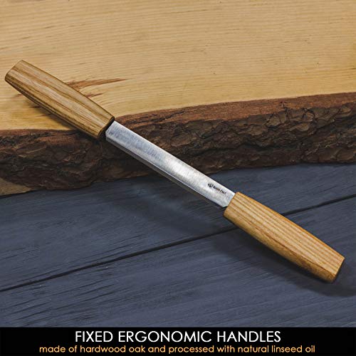 BeaverCraft DK2s Draw Knife with Leather Sheath Woodworking Tool 4.3" Drawknife Wood Carving Tools Wood Draw Knife Woodworking Whittling Tools