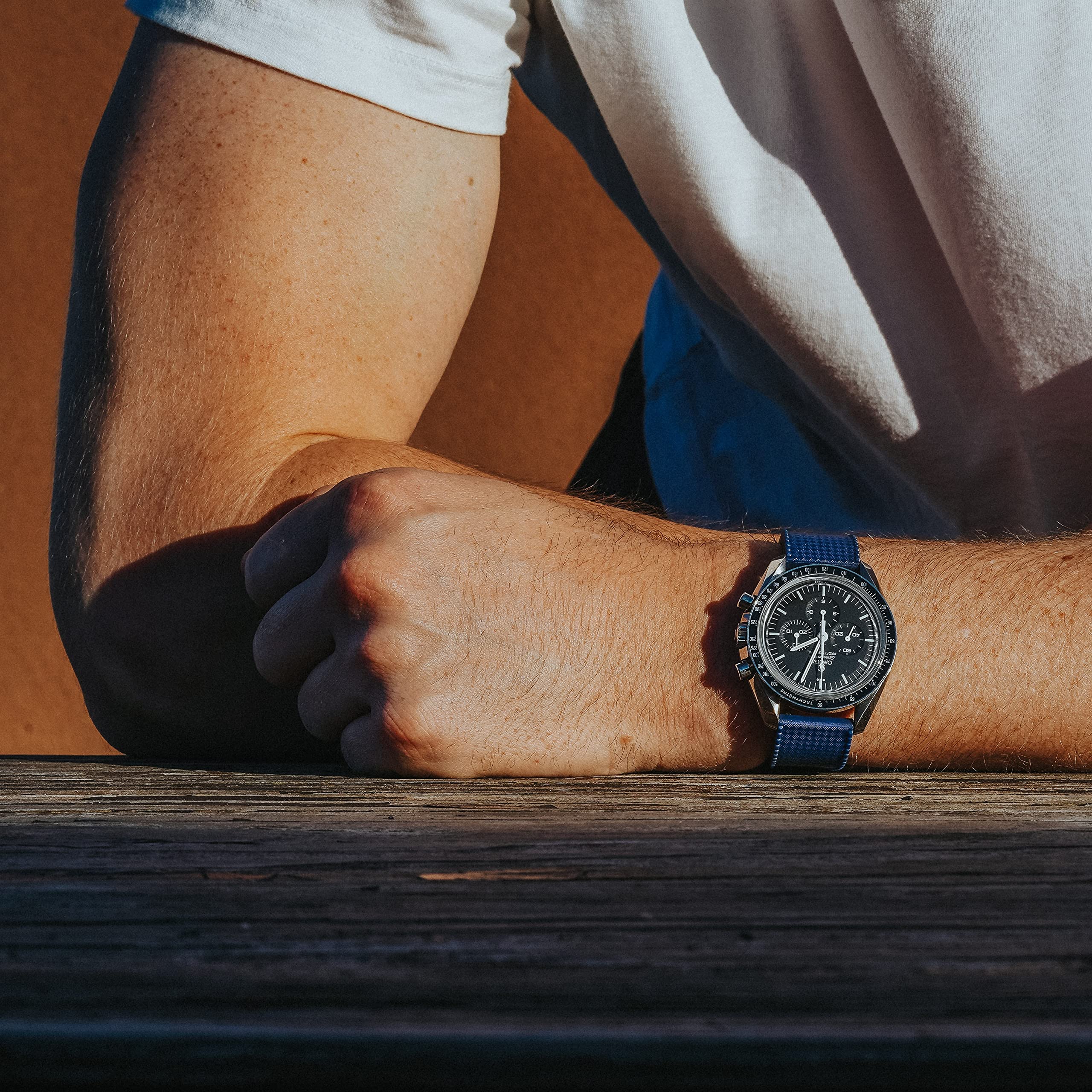 BARTON WATCH BANDS, 23mm Navy Blue - Tropical-Style 2 Watch Bands - Quick Release - Choose Strap Color & Width