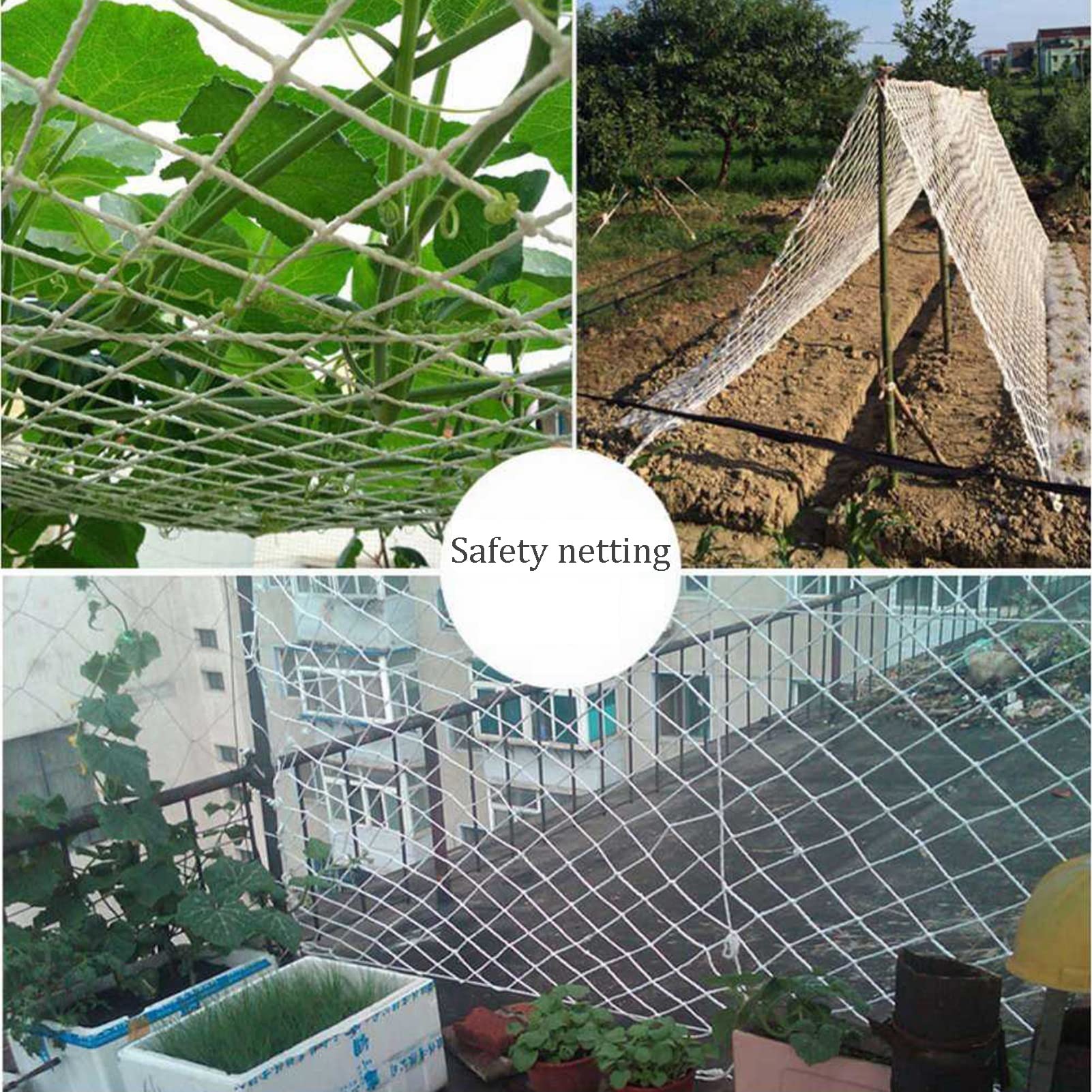 CHINLIFE White Climbing Net, Children Safety Netting Nylon Anti Falling Net for Balcony Window Deck Staircase Baby Cat Dog Protection Fence, Customizable (Color : White-10cm, Size : 2x3m(7x10ft))