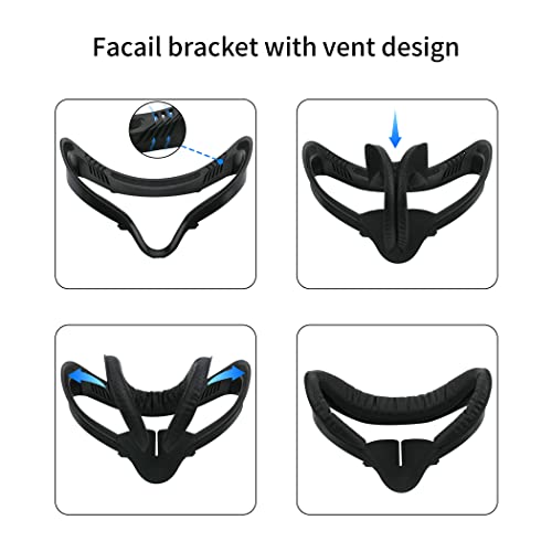 FANPL for Oculus Quest 2 Face Pad, Face Vent Bracket, Leather Breathable Cushion with Lens Protection Cover, Silicone Nose Pad, Lens Cleaning Pen, Thumb Caps