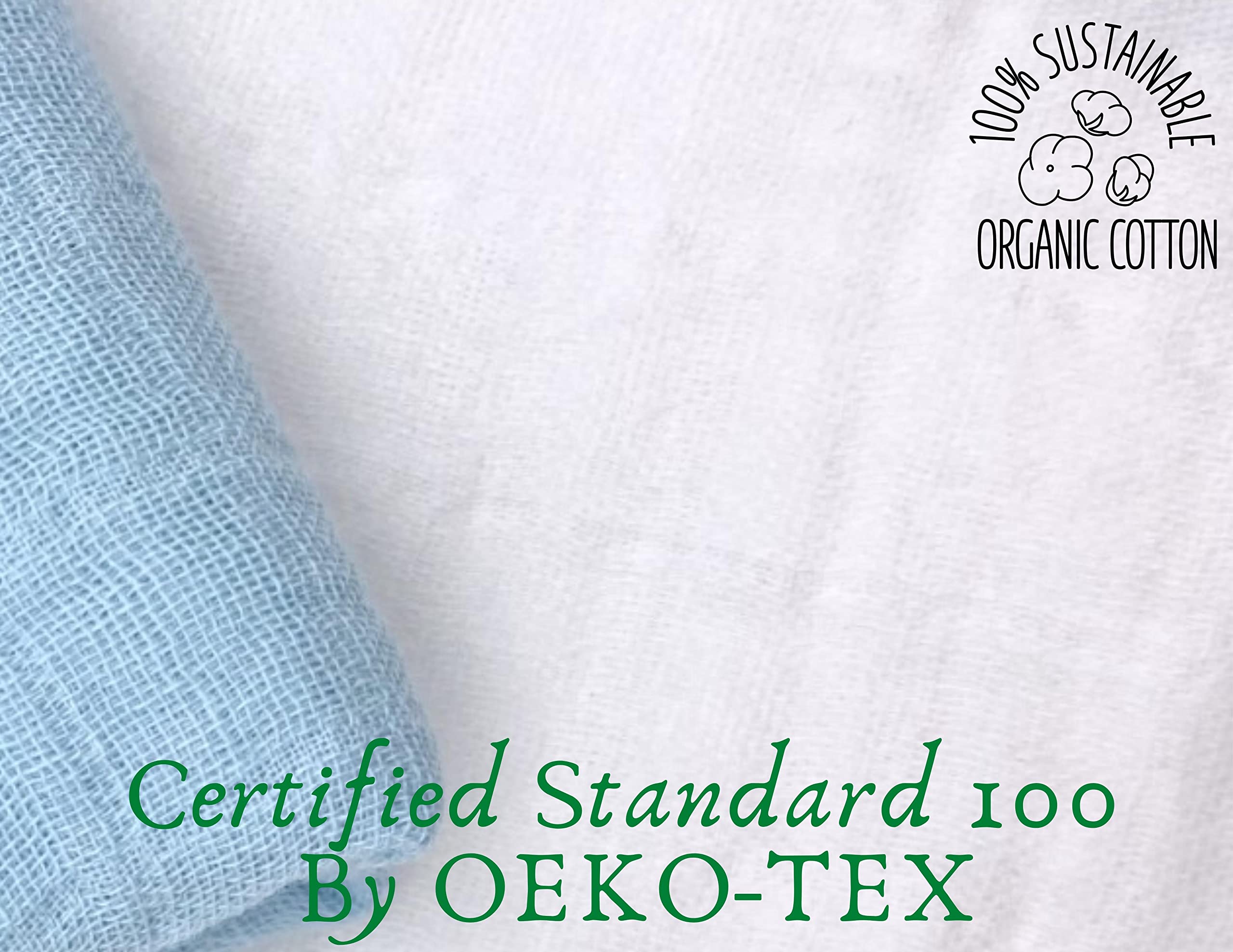Cute New York Organic Muslin Swaddle Blankets for New Born Boys Girls (Single White)