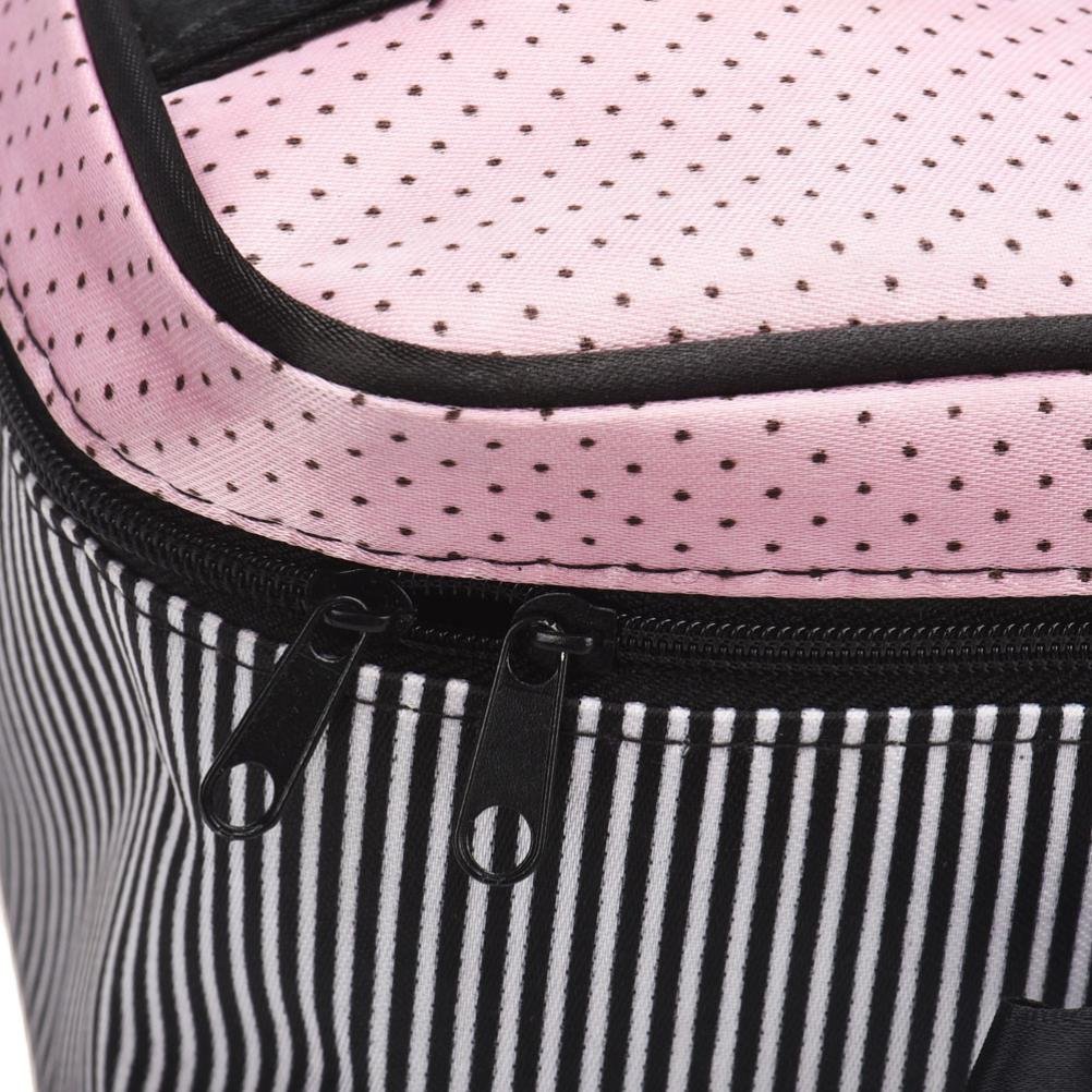 IEason Cosmetic Bag,Clearance Square Bow Stripe Cosmetic Bag Hot (Black)