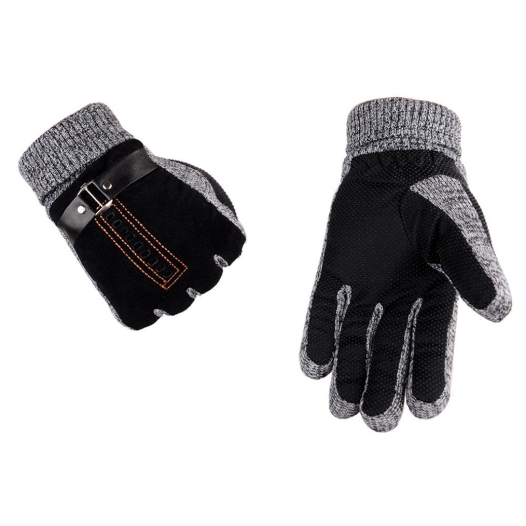 IEason Gloves, Men Anti Slip Warm Motorcycle Ski Snow Snowboard Gloves (Black)