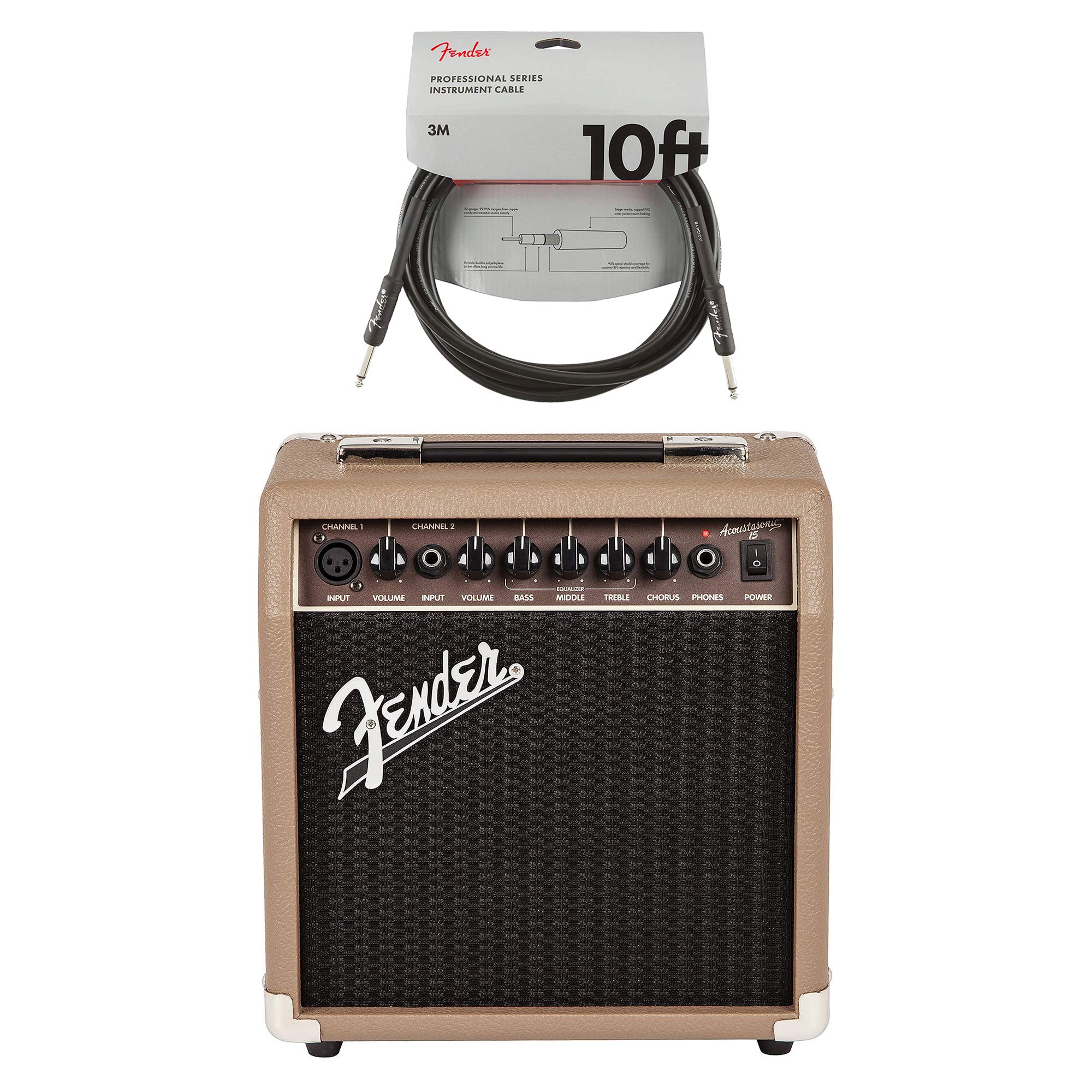 Fender Acoustasonic 15 Combo Cable Bundle
