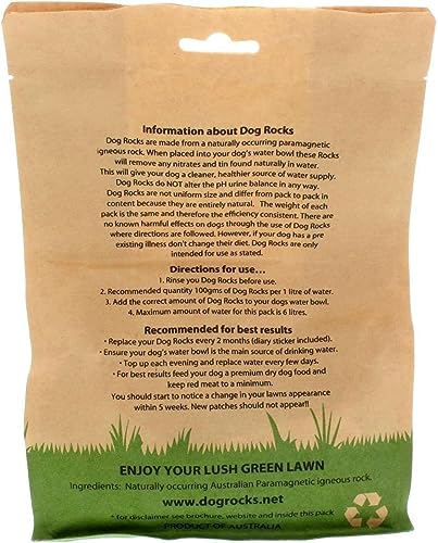Dog Rocks - Prevent Grass Burn Spots by Urine - Save Your Lawn from Yellow Marks - 600g