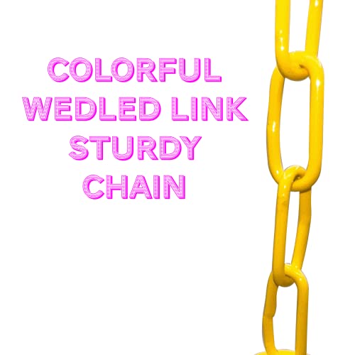 Mandarin Bird Toys 3010 Medium Yellow Chime Pipe Ringer by M&M - Durable Brightly Colored Powder Coated Bird Safe Ringing Cage Bell with Heavy Quick Link Connector, Classic Hanging Aviary Bell, Noisy