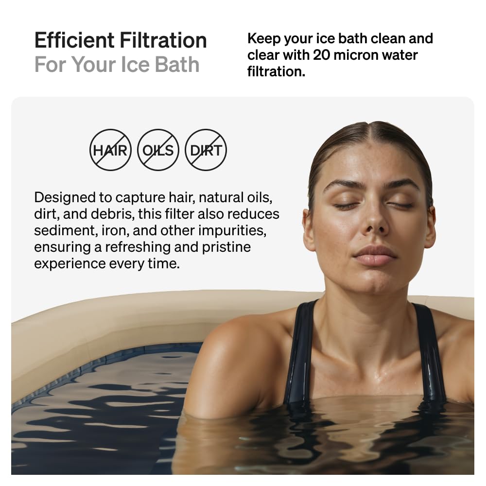 Cold Plunge Filter 20 Micron 5" x 2.5" Water Filter Replacement Cartridge (8-Pack) Compatible with Any Cold Plunge System Ice Pod Filter Ice Bath Filter - Sediment Reduction, Whole House Filtration