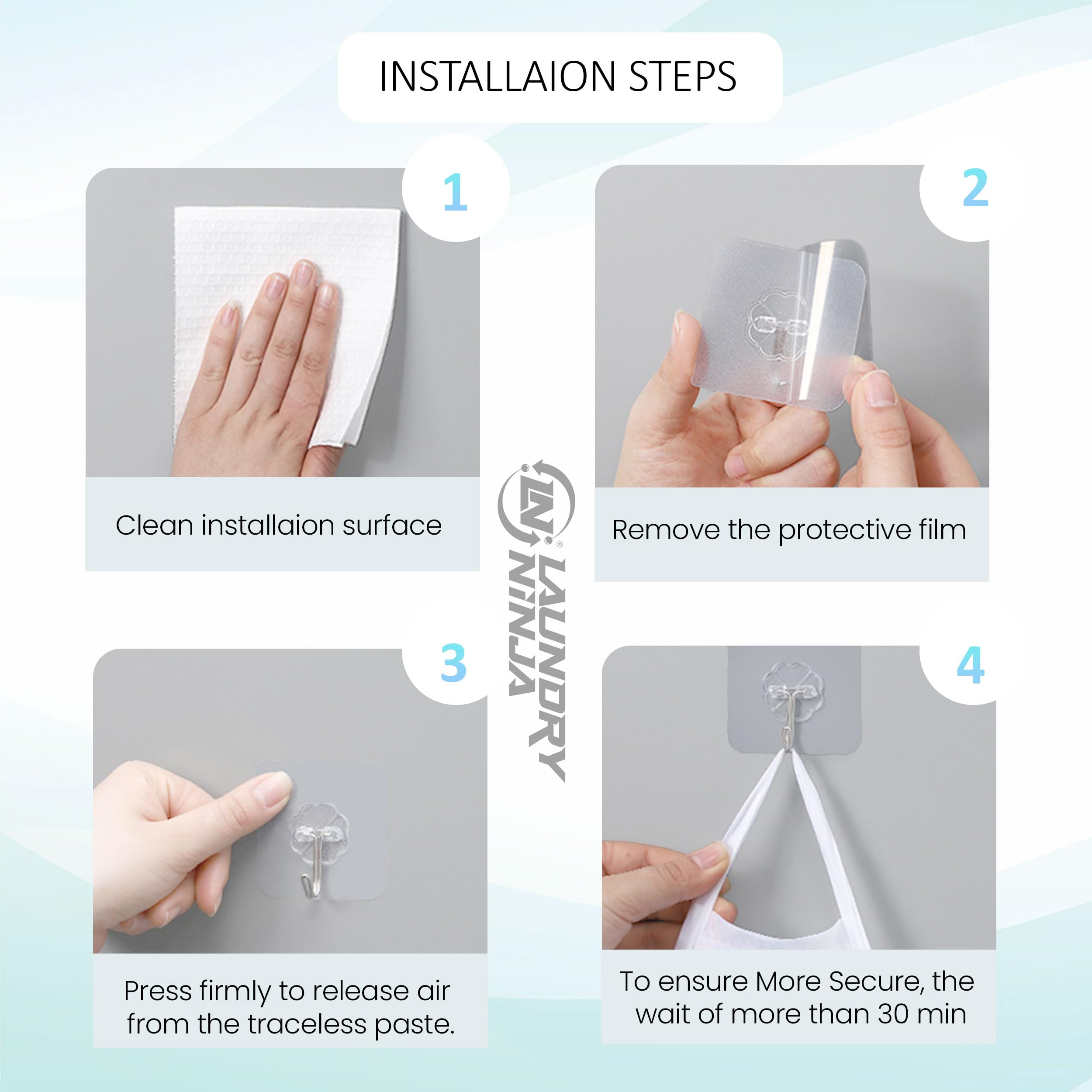 Laundry Ninja Hanging Laundry Hamper Laundry Hamper Separation Baskets, Mesh Laundry Bag, Hanging Hamper – Wall Mount Hamper Suitable for Clothes, Toys, and Good for Hotel Use in 2 pack (White&Gray)