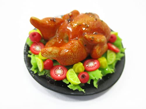 Dollhouse Miniatures Christmas Food Roast Turkey Chicken Thanksgiving 1:6 Compatible with Barbie 16187