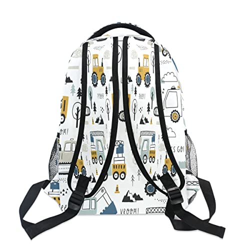 Custom Children's Name School Backpack Personalized Schoolbag Childish Truck Excavator Travel Bag for Teens Girls Boys