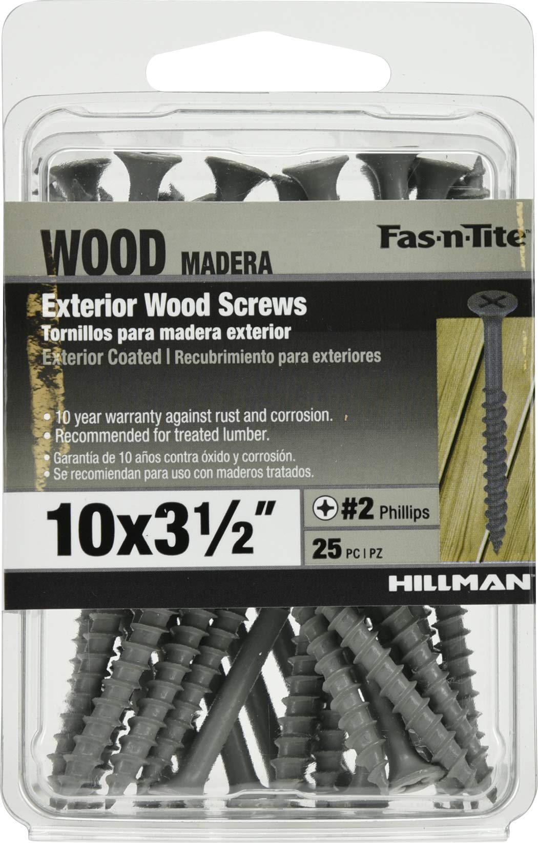 TV Non-Branded Items (Home Improvement) 42607 HILLMAN FASTENERS Extension Wood Screw (20 Pack), 10 x 3.5"