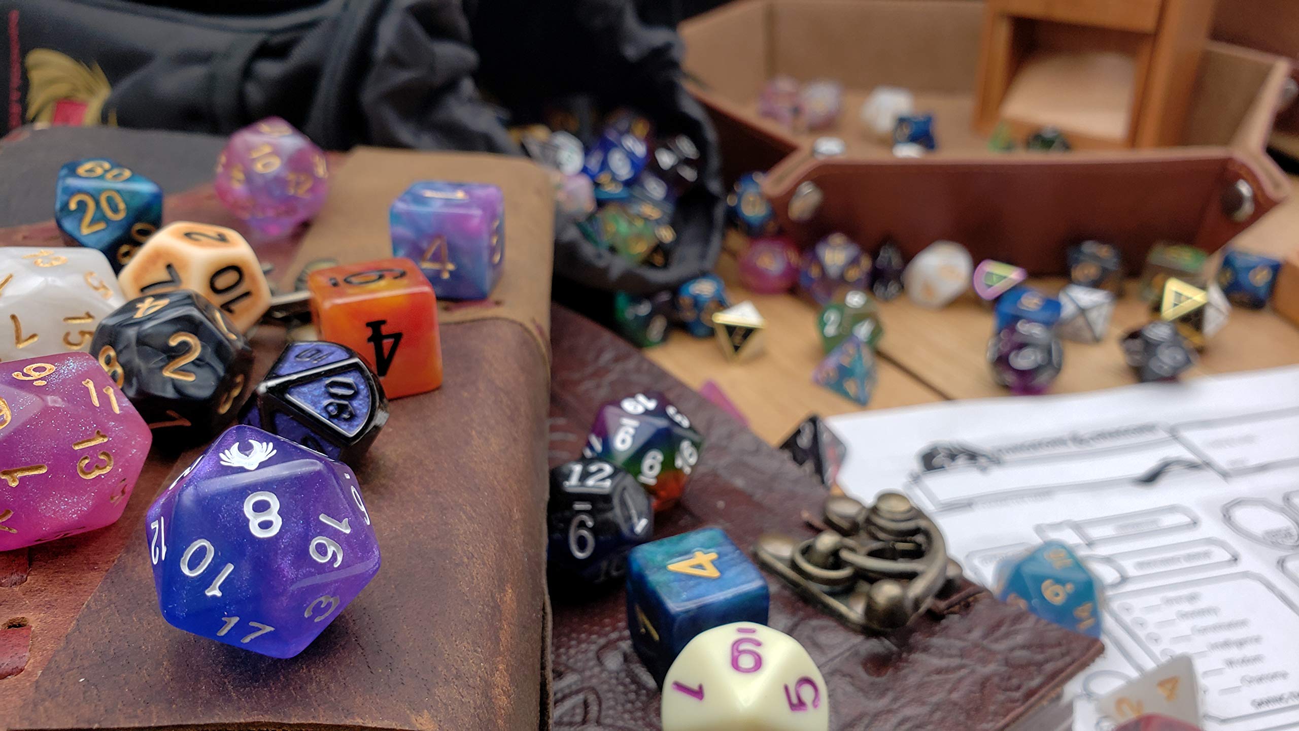 Tidal Serenity - 10 Piece 6-Sided Dice Set by D20 Collective - Purple and Blue Swirled Acrylic Dice for Table Top Dungeons and Dragons RPGs and Gaming - 10D6 D&D Dice Sets