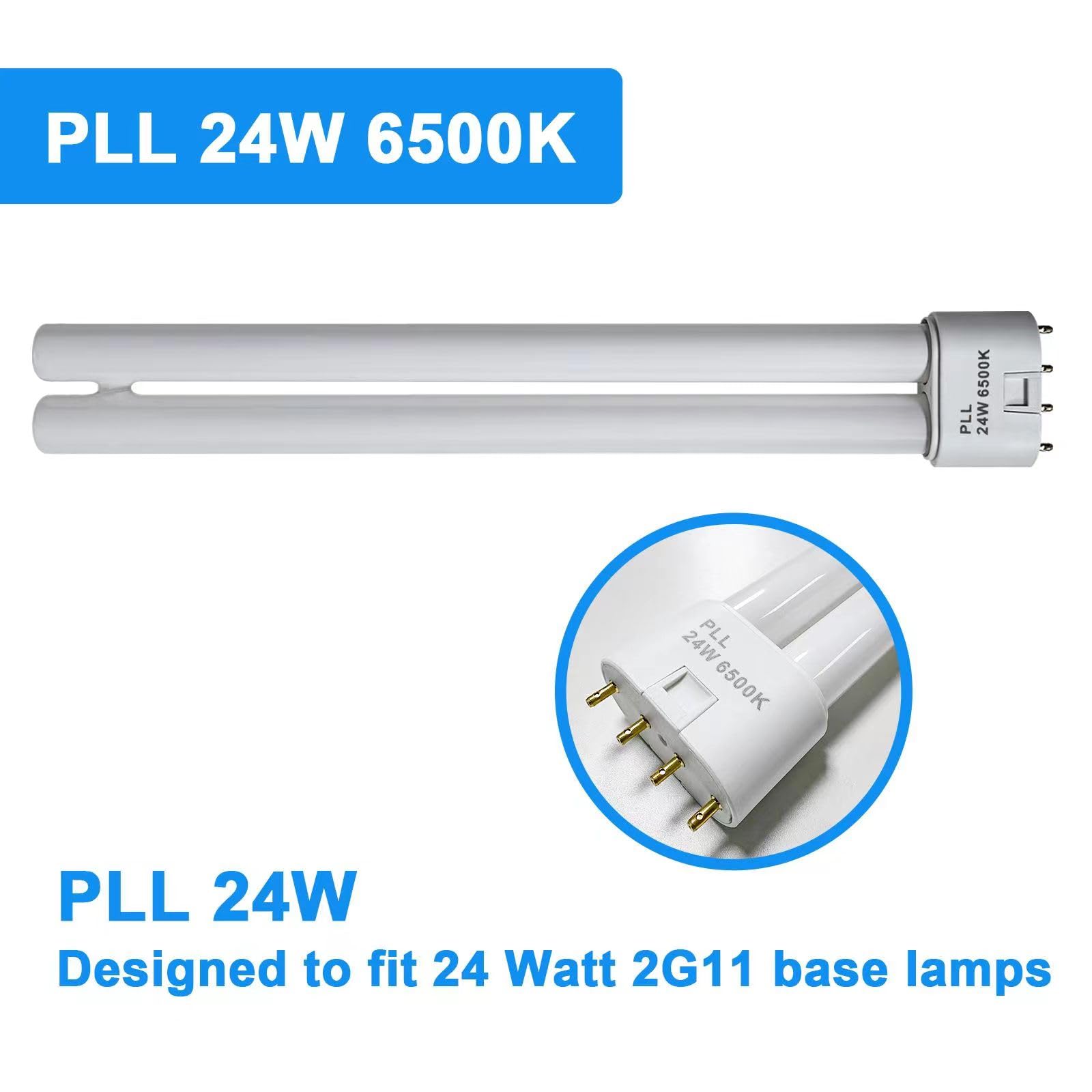 PLL 24 watt Fluorescent Replacement Bulb Compatible with Philips PL-L 24W FPL 24W Light Bulb Tube 2G11 Base 4 Pin Daylight 1500 Lumens