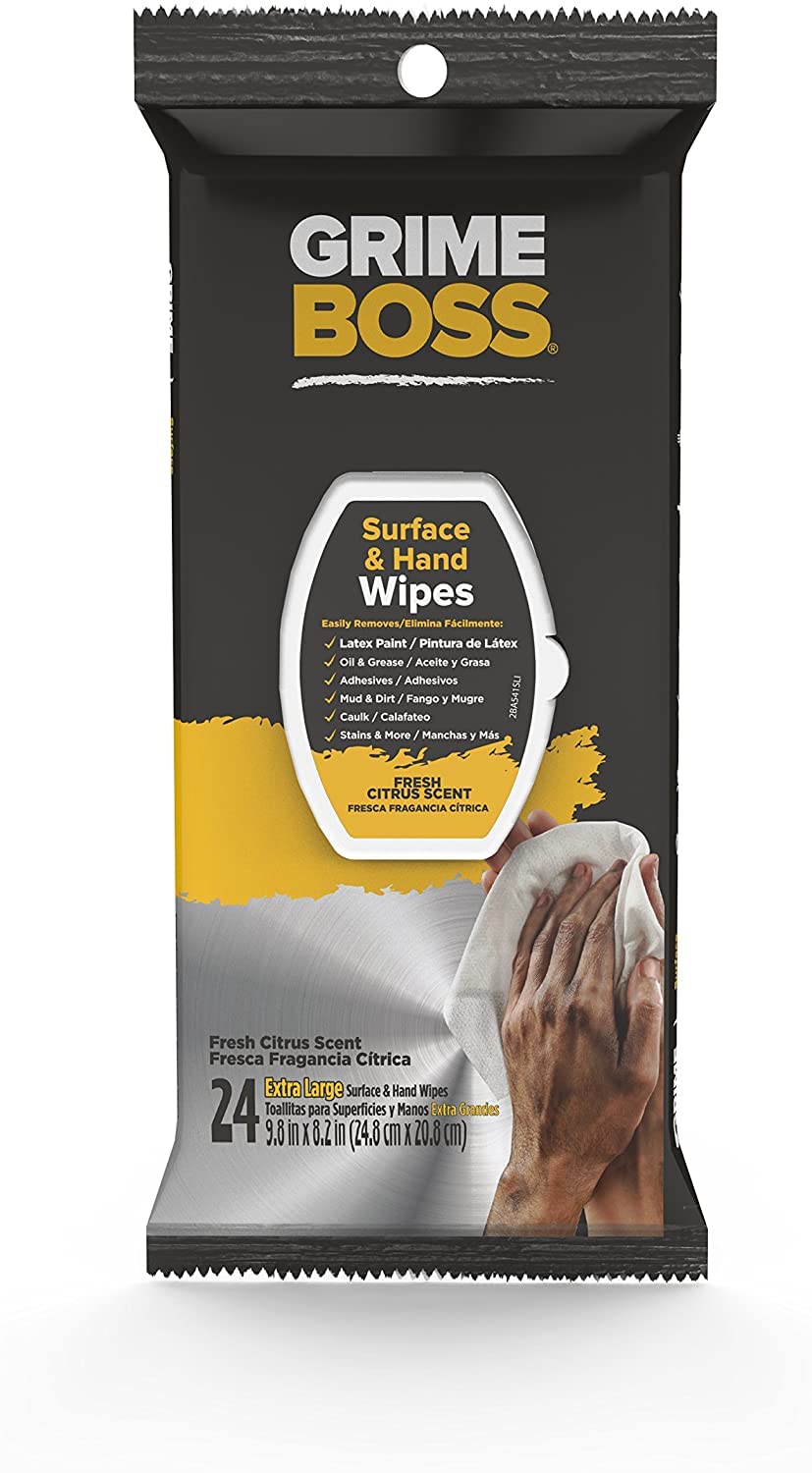 Grime Boss Car Cleaning Auto Kit | Features Heavy Duty Hand & Surface Wipes, Microfiber Cloths, and Glass & Mirror Wipes