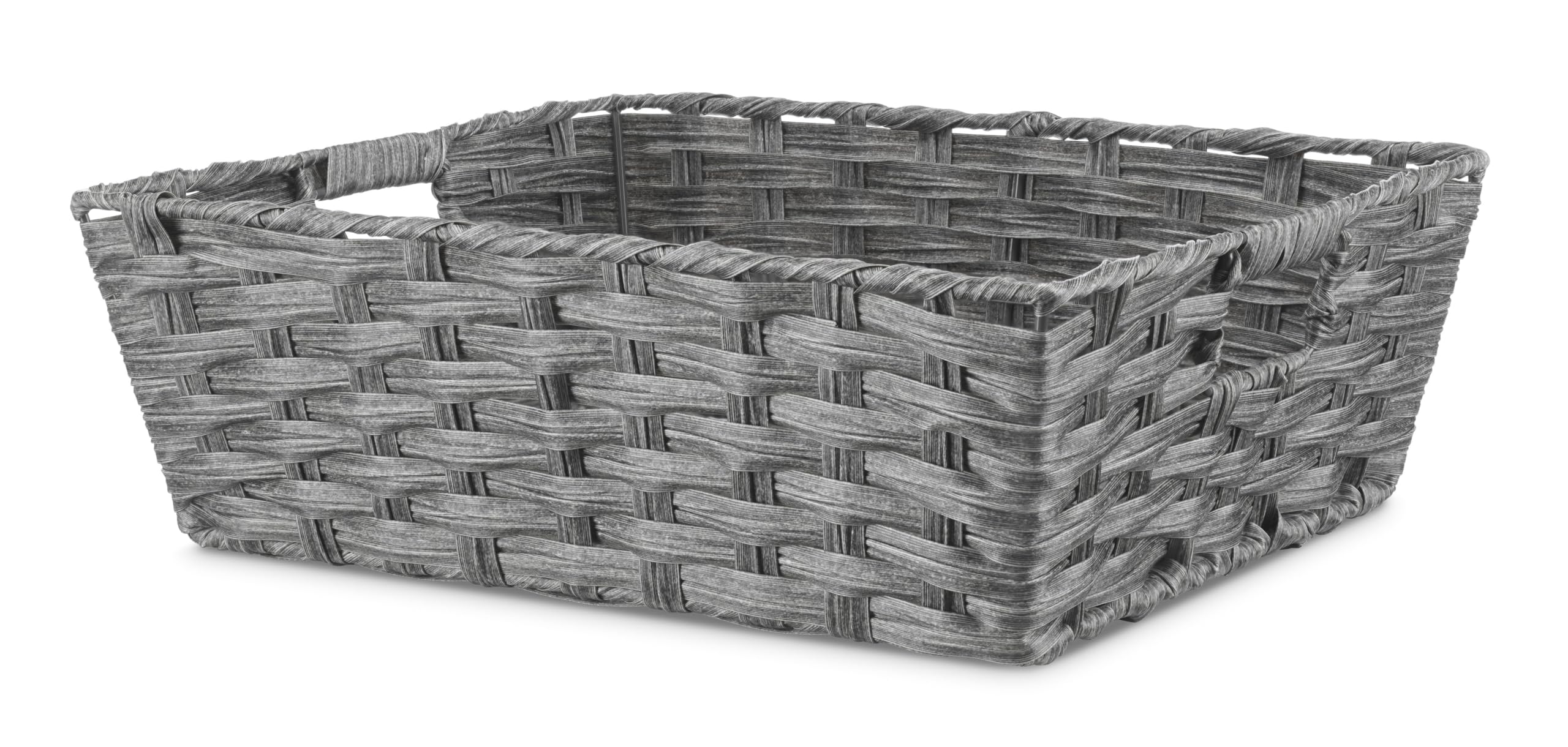 Whitmor Split Rattique Shelf Tote, Set of 2, Smokey