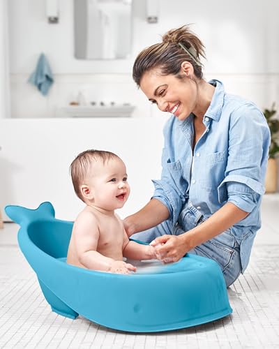 Skip Hop Infant Bath Tub 3-Stage Grow With Baby Smart Sling MOBY Bathtub Blue Age 0+