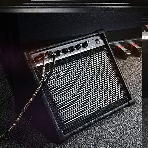 Donner DKA-20 Keyboard Amplifier 20 Watt Keyboard AMP with Aux in and Two Channels, Bass Guitar Amp, Piano Amplifier, Electronic Drum Speaker Support for Microphone Input