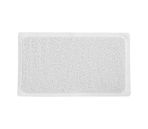 Corrie Loofah Cushioned Bath Mats, Non Slip Bathtub Shower Mat with Suction Cups for Textured Bathroom Surfaces, Phthalate Free, Quick Drying with Draining Capacity 29.5 x 17.0 (White)
