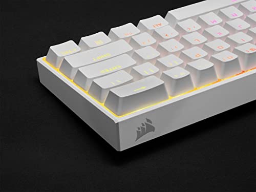 Corsair - K65 RGB Mini Wired 60% Mechanical, CH-9194114-NA, Cherry MX Speed Linear Switch Gaming Keyboard with PBT Double-Shot Keycaps - White (Renewed)