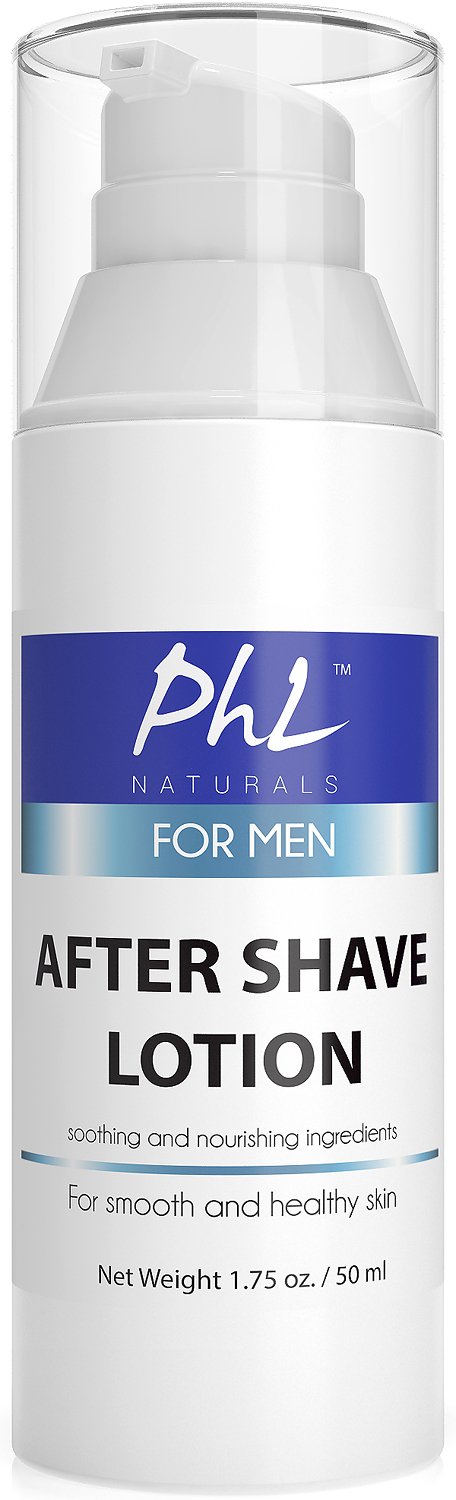 PHL Naturals Unscented Aftershave for Men, After Shave Lotion - Soothes, Moisturizes, Repairs Skin & Prevents Razor Burn, Smooth Soft Finish, 1.75 oz / 51.7 ml