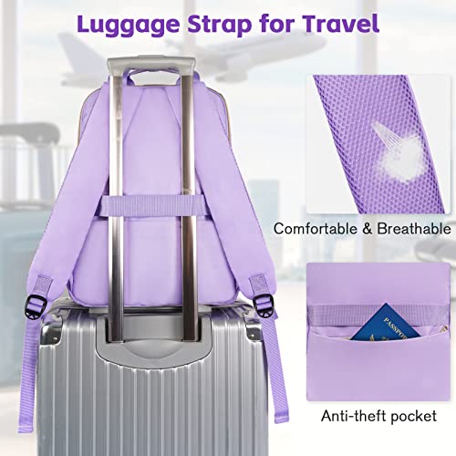Carrying Case with Oculus Quest 2, Meta Quest VR Case for VR Headset with Elite Strap, Touch Controllers Accessories, Large Laptop Backpack for Women as Gift to Travel Outdoor and Home Storage, Purple