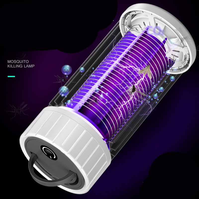 Bug Zapper Indoor, Rechargeable Cordless Portable Mosquito Zapper with Switch, Ariie Fly Zapper for Patio Home Kitchen, Repel Pest Insect Gnat Moth (Not Waterproof)