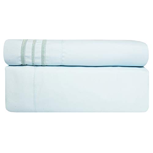 King Size Sheets - Breathable Luxury Bed Sheets with Full Elastic & Secure Corner Straps Built In - 1800 Supreme Collection Extra Soft Deep Pocket Bedding Set, Sheet Set, King, Light Blue
