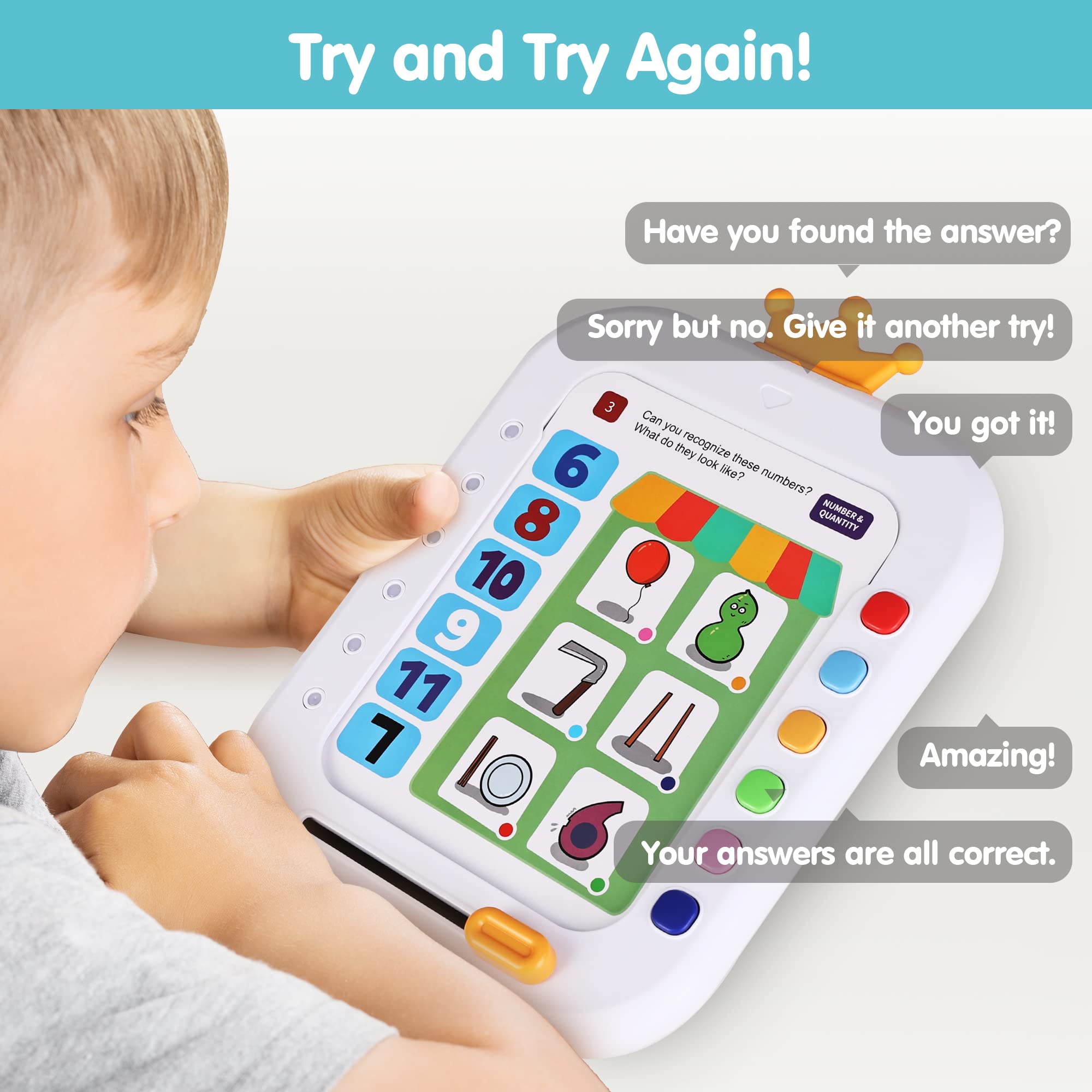 iPlay, iLearn Kids Electronic Interactive Learning Educational Toy, Preschool Learning for Kindergarten Homeschool Classroom Elementary School, Logic Thinking Cards for 4 5 6 7 8 Year Old Boys Girls