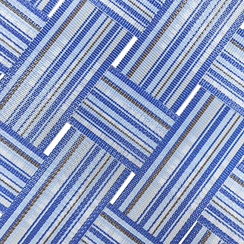 Garden Elements Folding Outdoor Patio/Lawn/Pool Chair Grey with Blue Woven Fabric and Arm Rests Lounger (2 Pack)