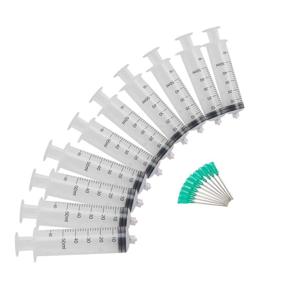 Shintop 60ml Syringes with 18Ga 1.5'' Blunt Tip Needles for E-Liquids,Oil or Glue Applicator(Pack of 10)