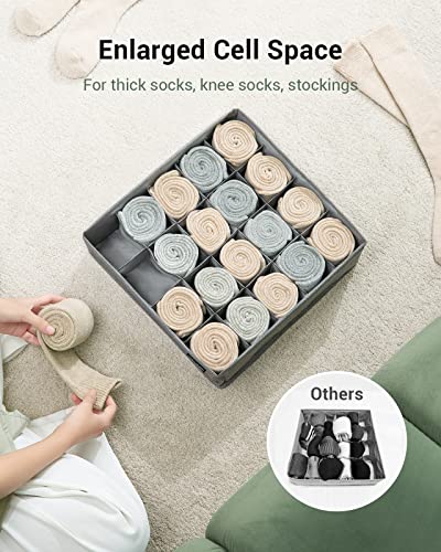 HogarTech Underwear Bra Orgainzer for Drawer, Sturdy Construction with Double Zippers, Durable Oxford Cloth, Removable Base Board Drawer Organizer for Sock, Clothing, Bra, 3 Pack, Grey