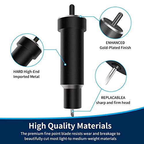 Explore Deep Cut Blade with Hosing for Cricut Maker, Explore Fabric Blade,Fabric Bonded Blade and Housing Compatible with The Explore One, Explore, Explore Air, Explore Air 2 and Explore Maker 3。(black)