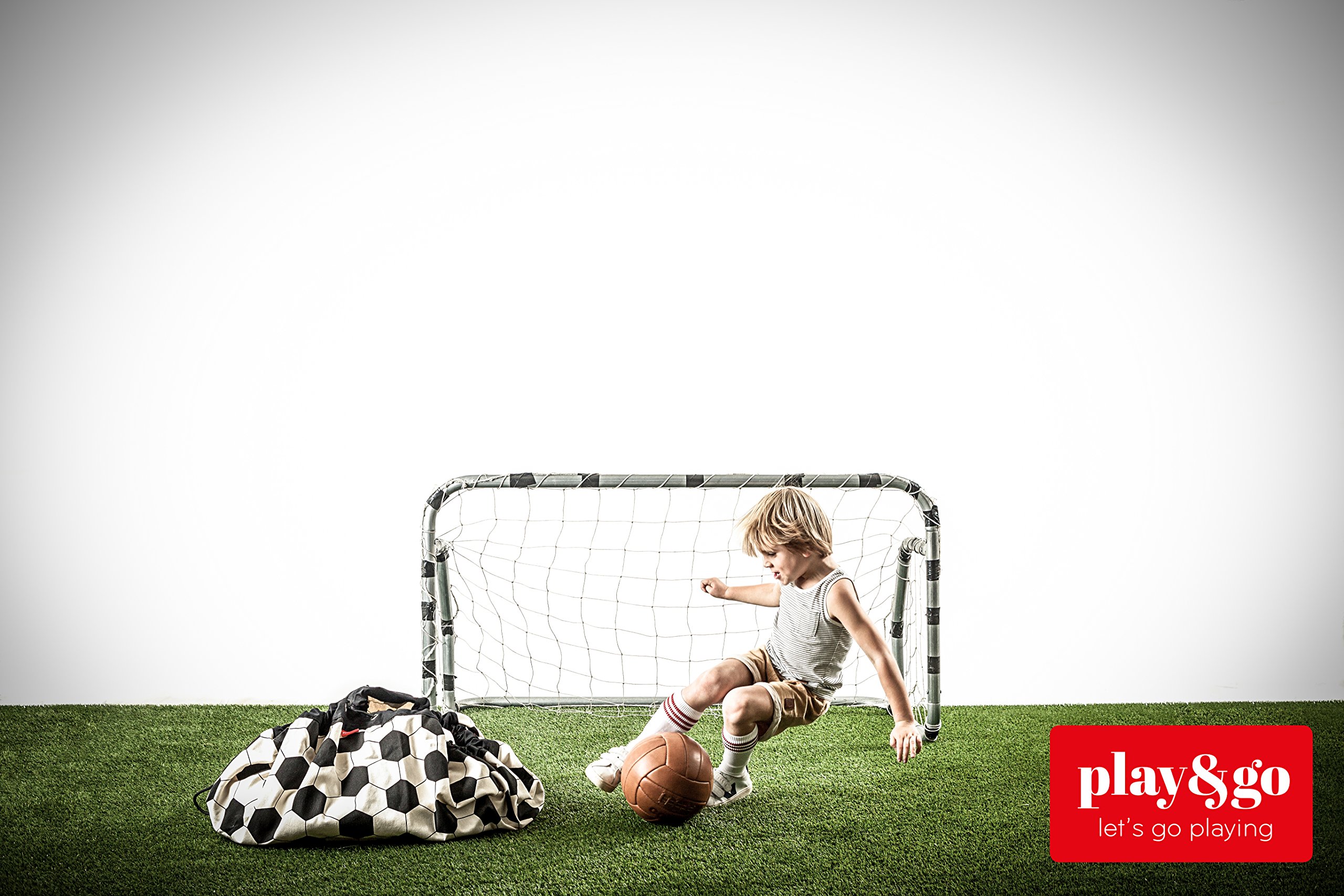 Play & Go Drawstring Play Mat Storage Bag for Children - Kids Toy Storage Organizer - Drawstring Toy Bag - Large 55" Play Mat for Toddlers Toys and Bag for Storage - Football