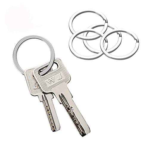 Flat Key Rings 10 Pieces 1 inches Flat Key Rings Metal Keychain Rings Split Keyrings Flat O Ring for Home Car Office Keys Attachment(Silver)