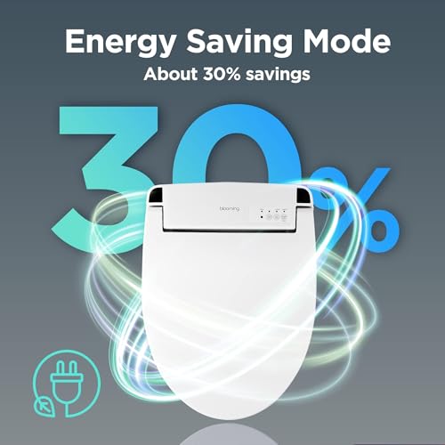 Bidet Toilet Seat Smart with Nozzle Dryer Heated Nightlight Elongated Remote Control White Plastic