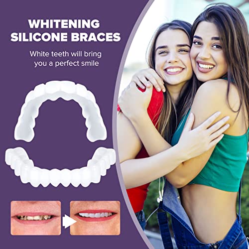 Fake Teeth,2 PCS Dentures Teeth for Women and Men, Dental Veneers for Temporary Teeth Restoration, Nature and Comfortable, Protect Your Teeth and Regain Confident Smile, Natural Shade-2
